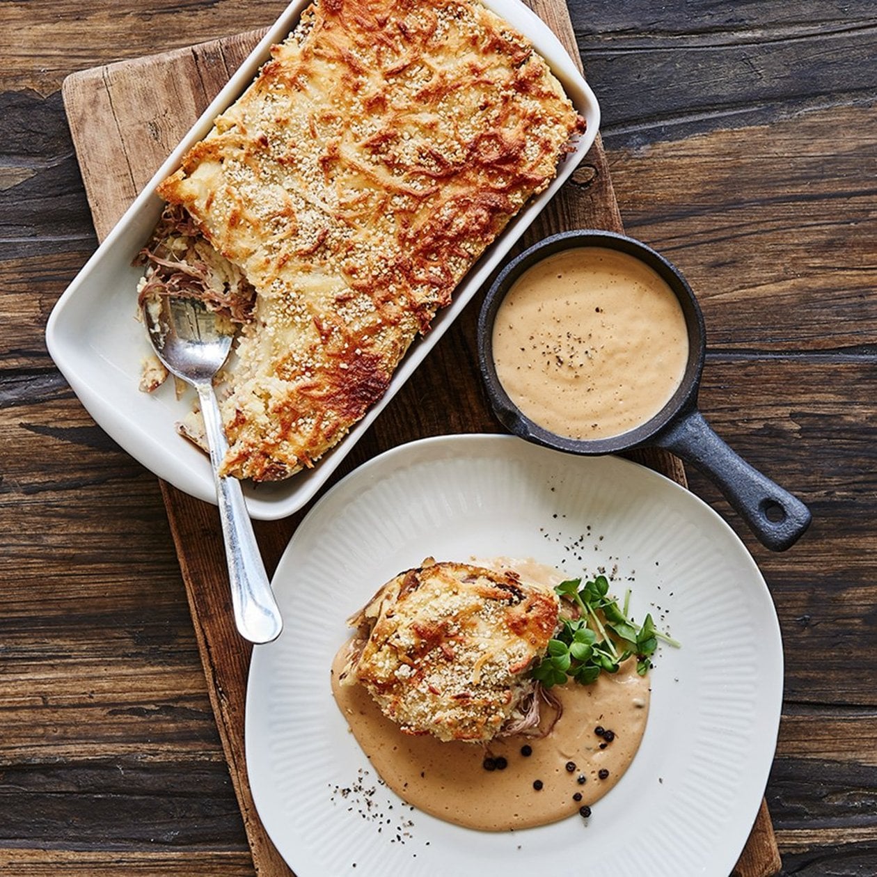 Potatisgratäng med konfiterad anka Recept